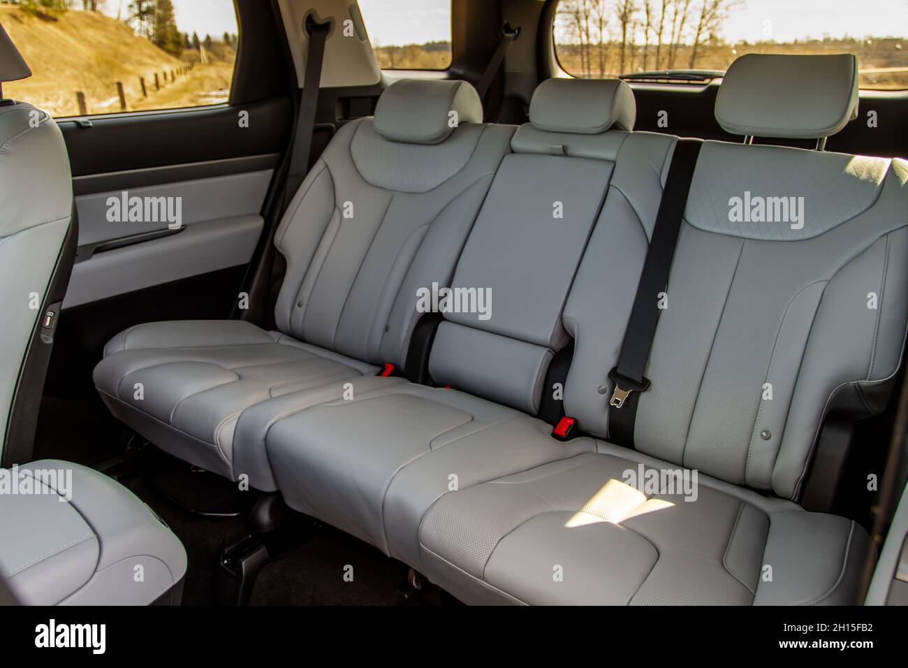 MOSCOW, RUSSIA - APRIL 10, 2021 Hyundai Palisade LX2 Interior close up ...