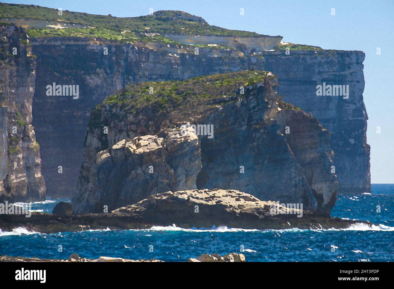 Watercolor drawing of Amazing Fungus and Gebla Rock cliffs with Rocky ...