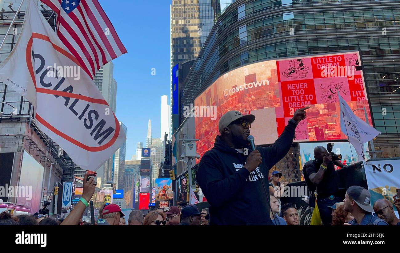 New York NY Oct 16: Time Square Rally for Freedom. Protestors along ...