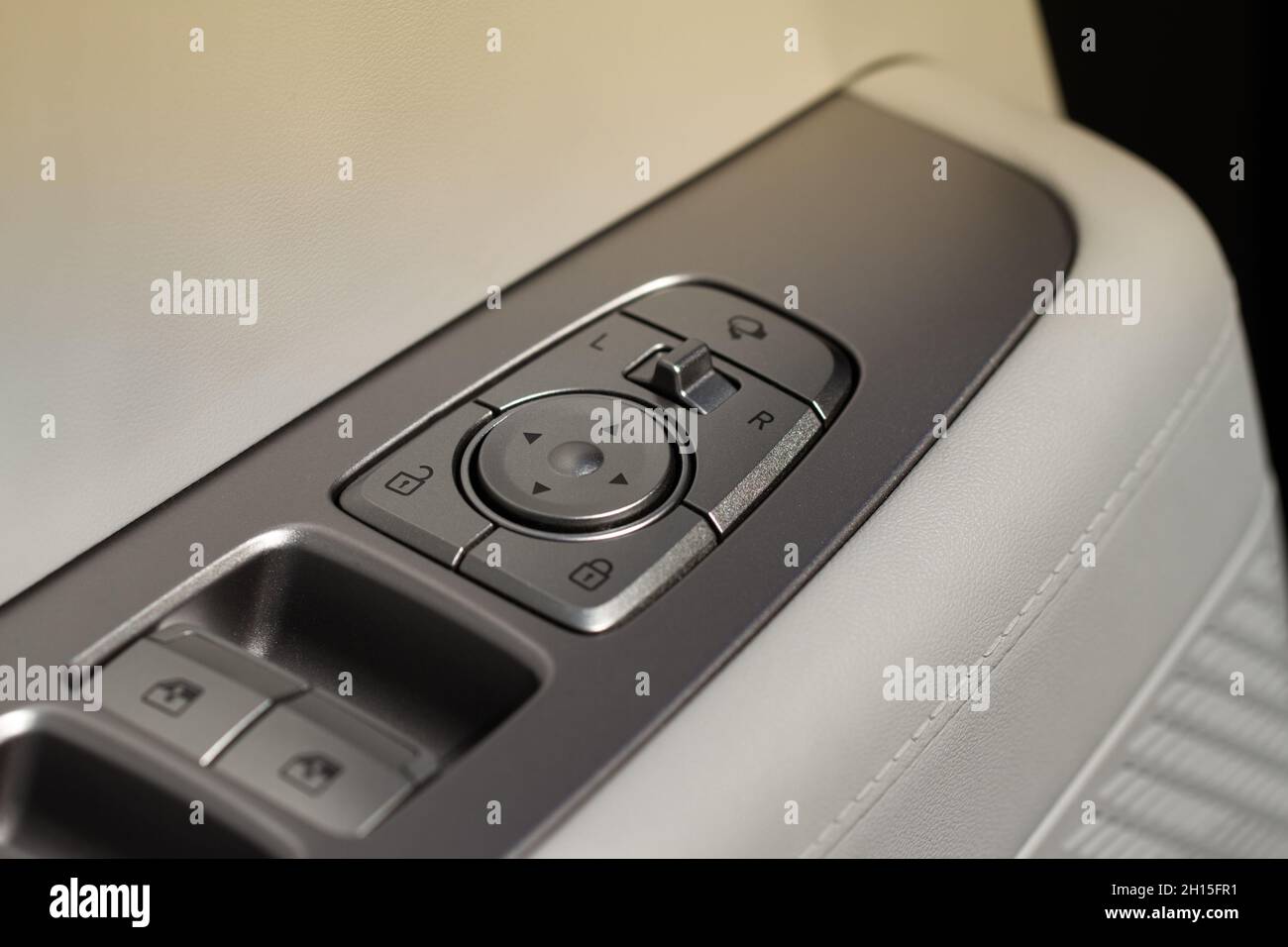 Side mirrors control panel on side door Stock Photo - Alamy