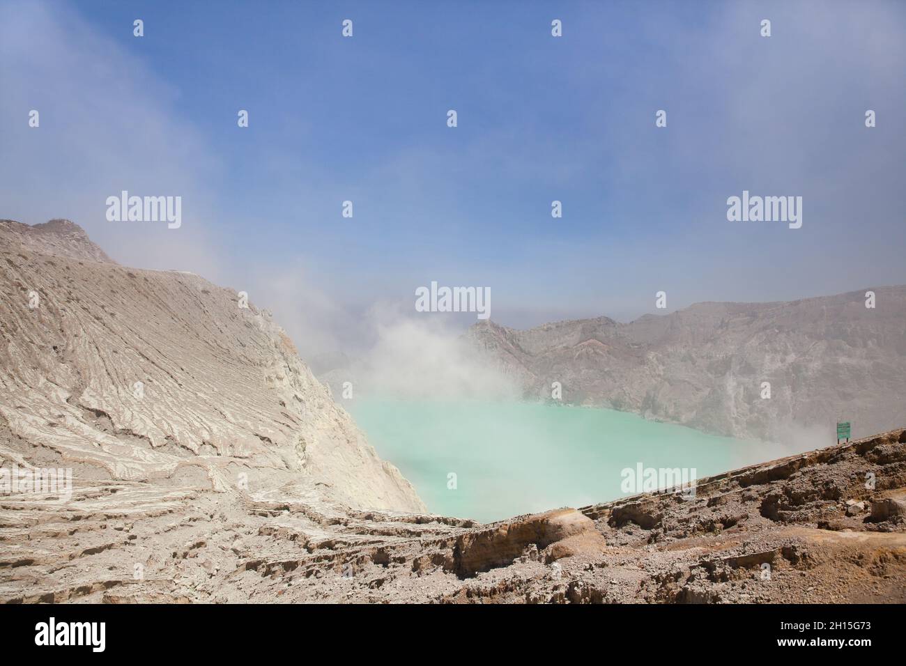 Lake in a crater Volcano Ijen, Java,Indonesia. Lake in the crater of a ...