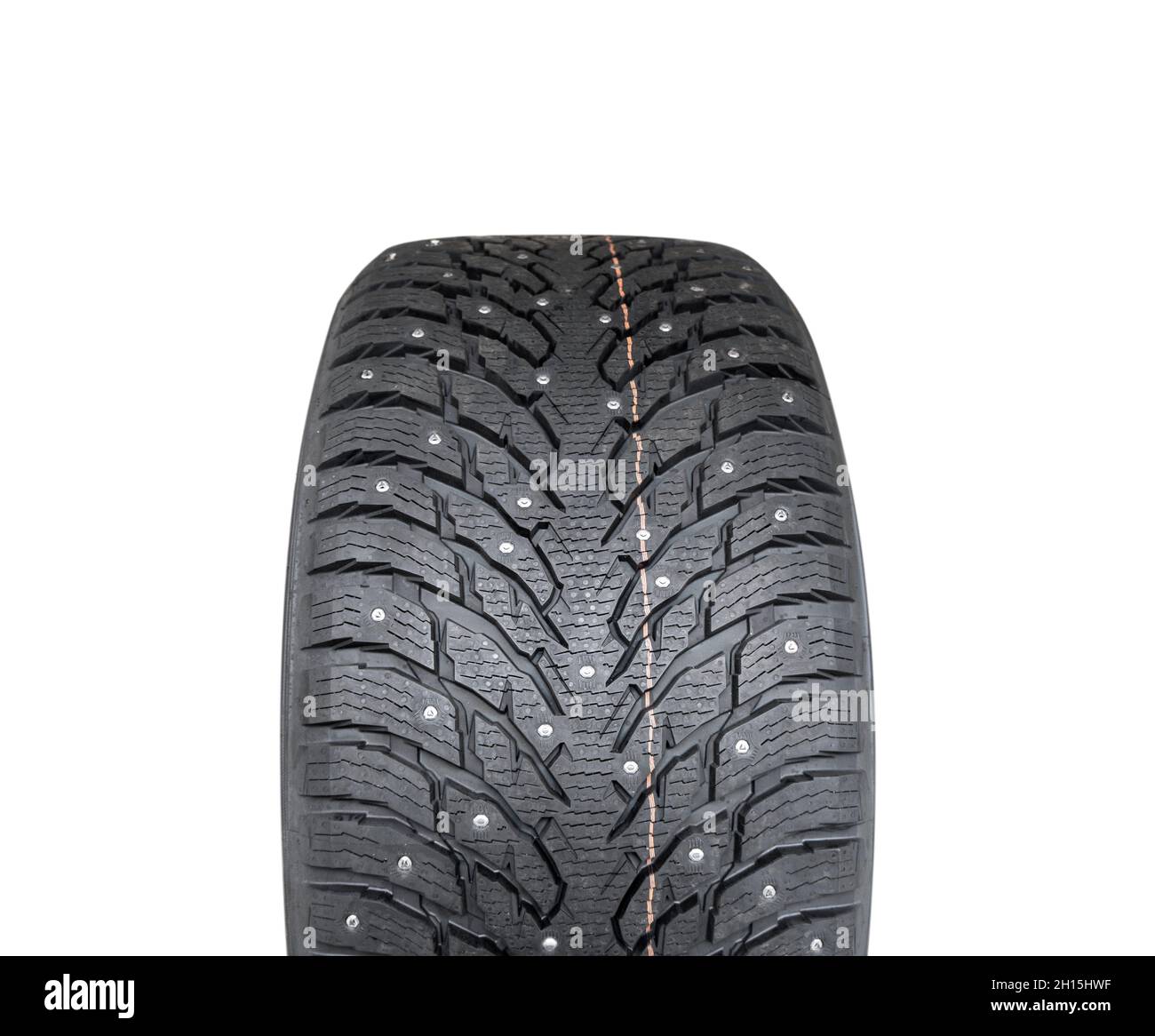 Winter studded tire. Winter car tires isolated on white background ...