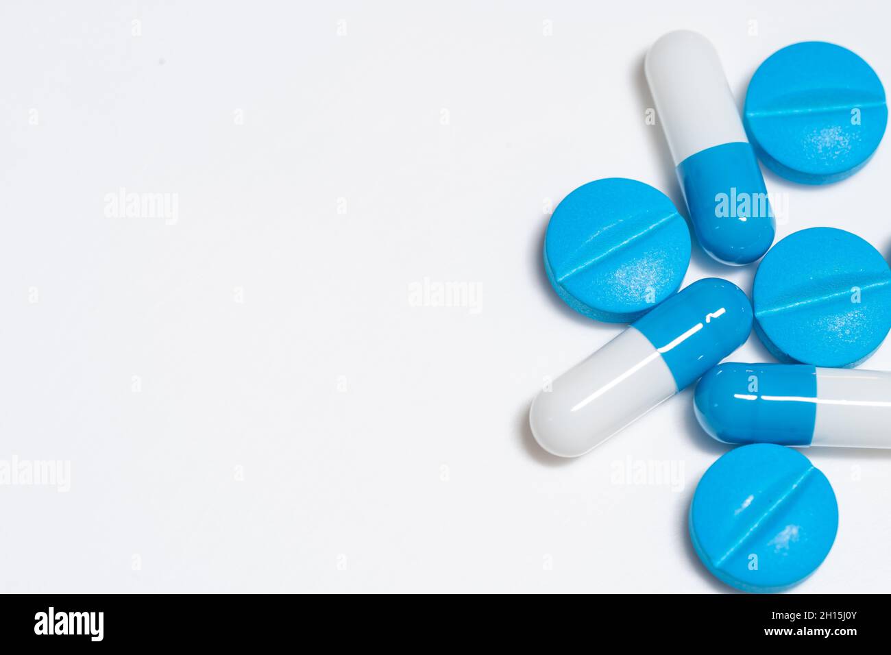 Top view of assorted pharmaceutical medicine pills, tablets and ...