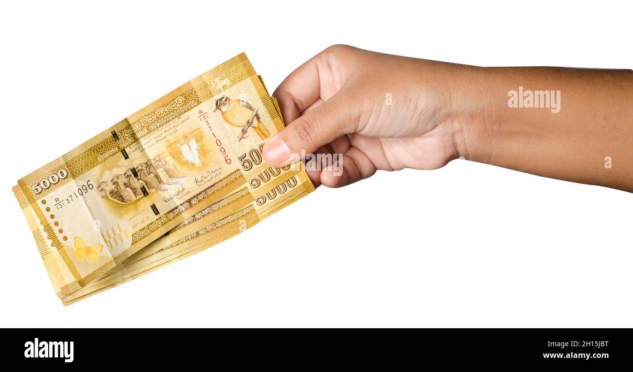 Money. Cash. Notes, Currency being given. Isolated on a White ...