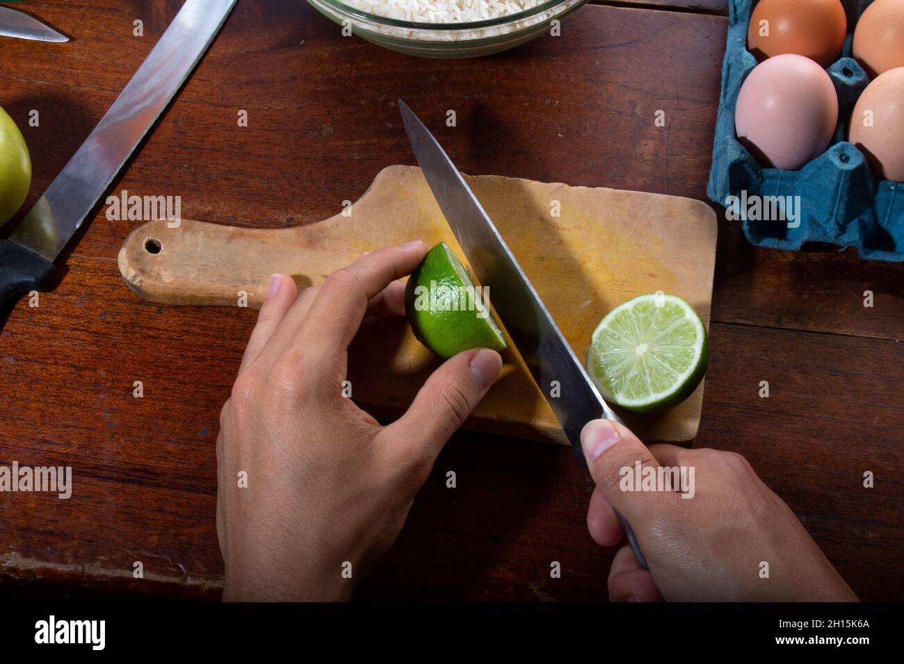 Cooking hands cut fruit hi-res stock photography and images - Alamy