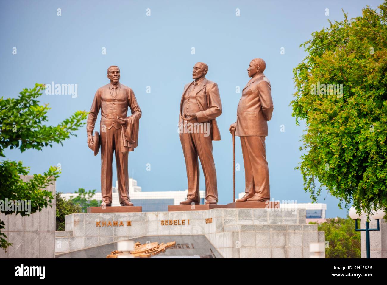 Khama, Sebele, Bathoen the three tribal chiefs dikgosi of Botswana in ...