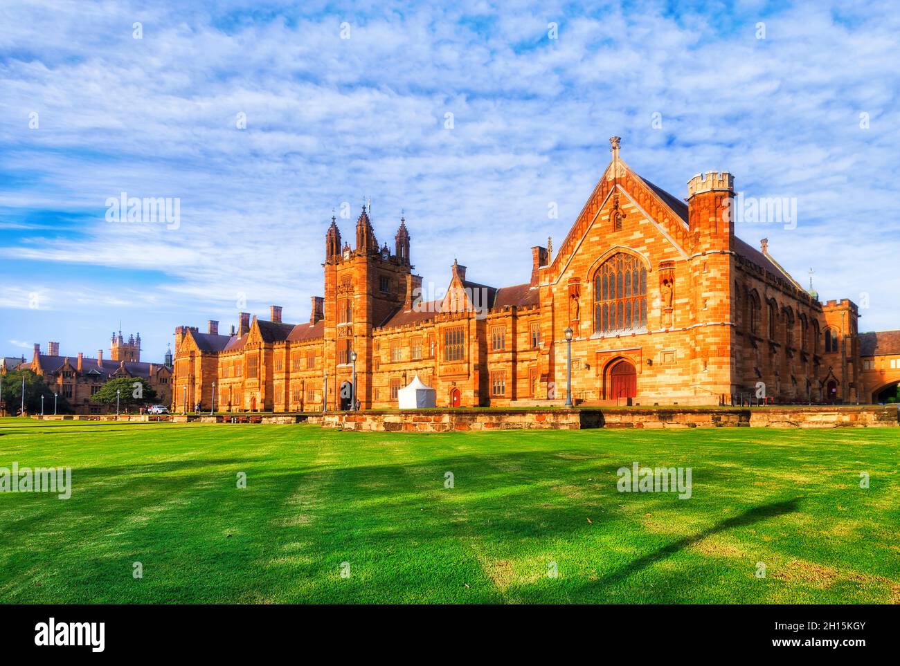 Facade of historic gothic architectural ansamble in education precinct ...