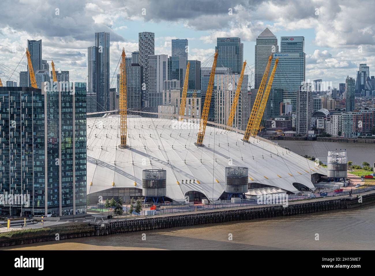 LONDON, UNITED KINGDOM - SEPTEMBER 27, 2021: Elevated view of the O2 ...