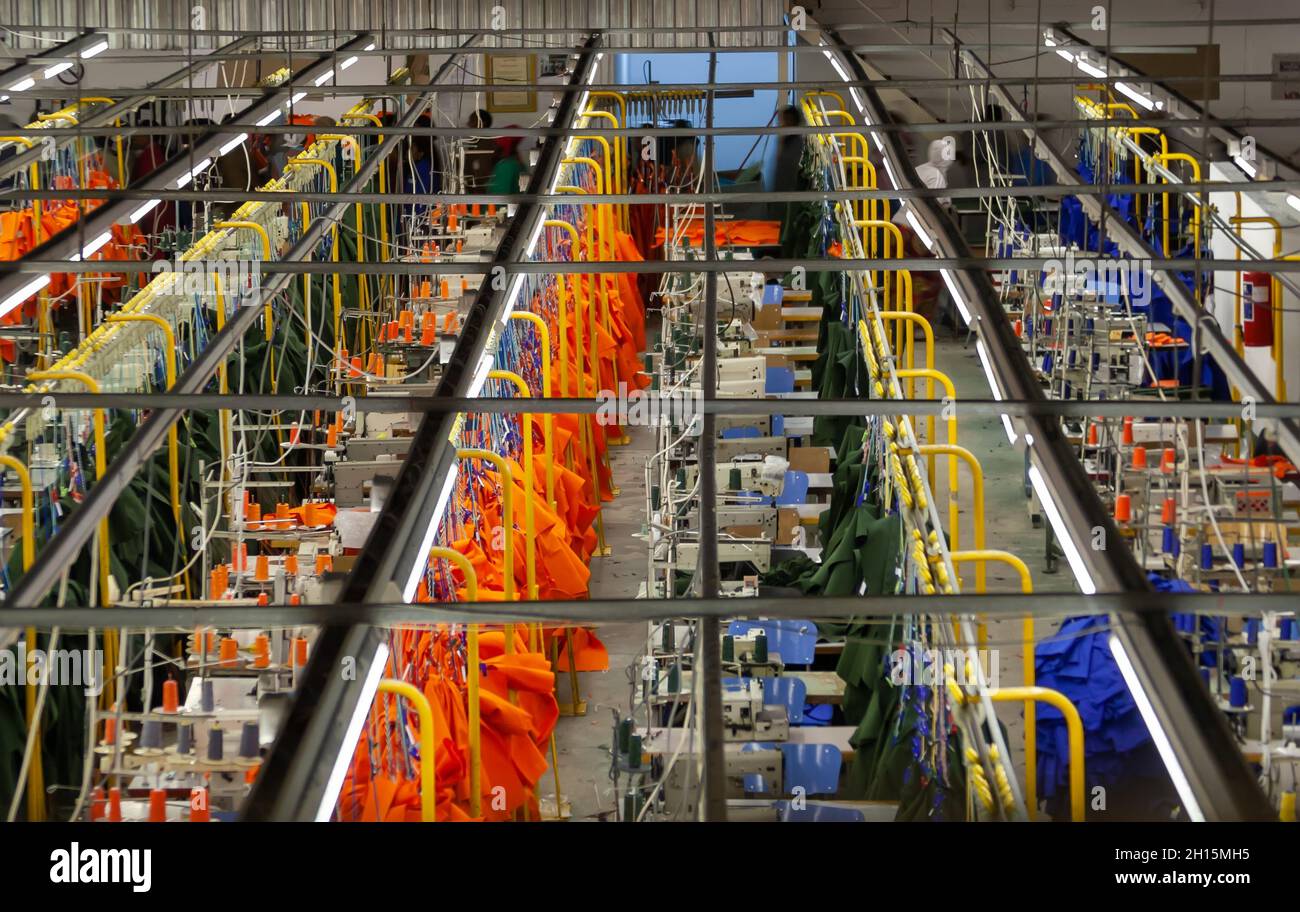 Industrial textile factory, top view, in Botswana Africa, developing nations Stock Photo - Alamy