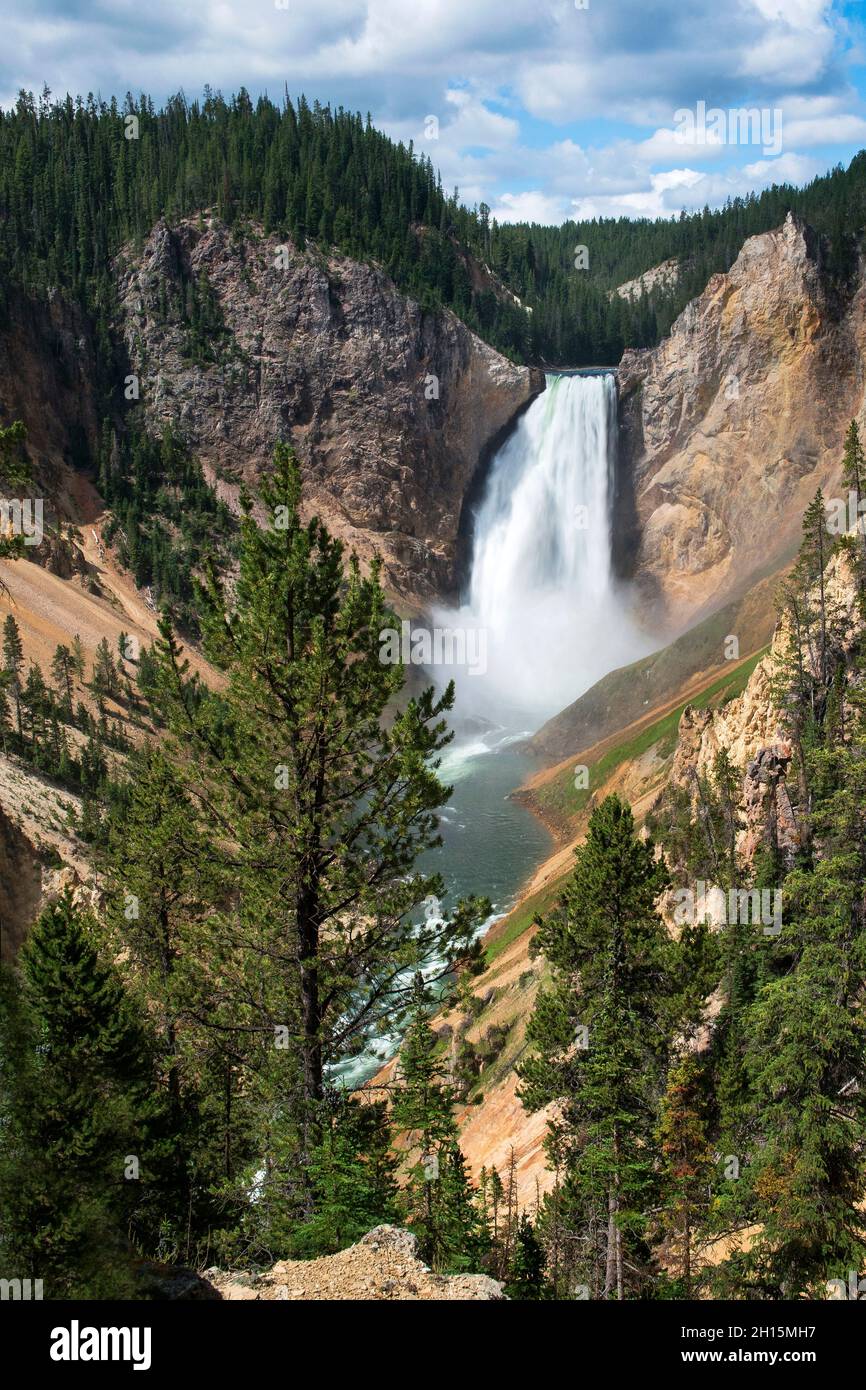 View of Lower Falls from Red Rock Point, Yellowstone National Park ...