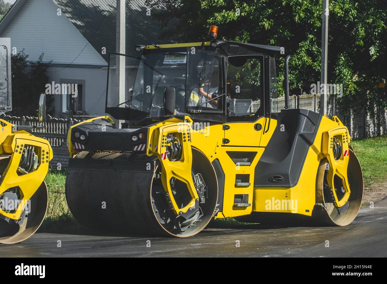 Asphalt paver industrial equipment for road repair and asphalt laying ...