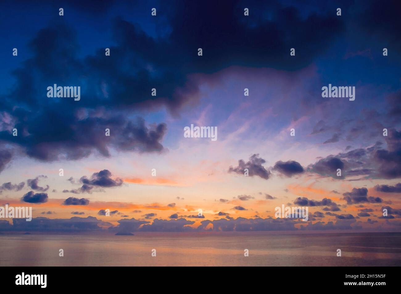 Horizon Sunset Drawing