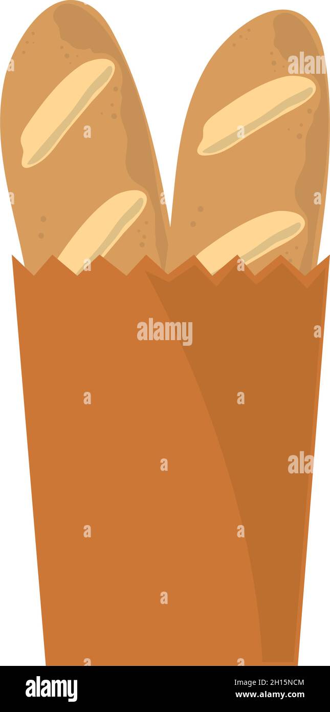 bread in paper bag Stock Vector Image & Art - Alamy