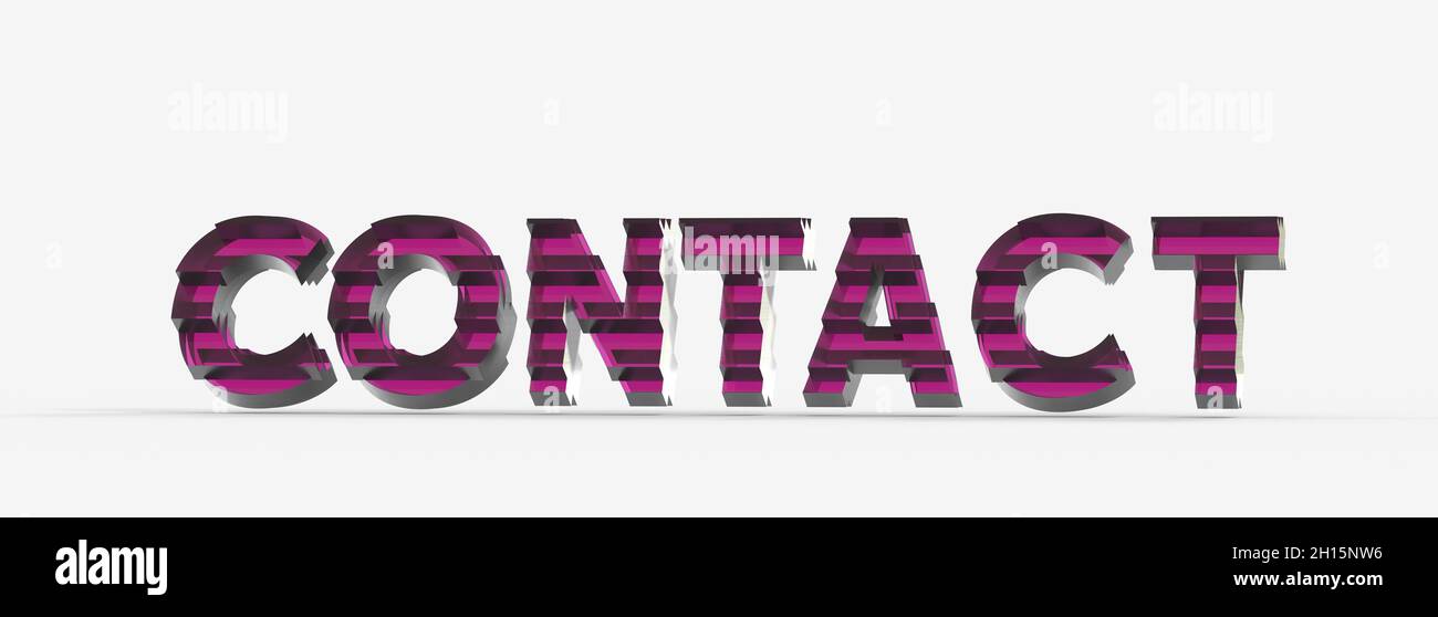 Illustration of a purple "CONTACT" text on a white screen Stock Photo ...