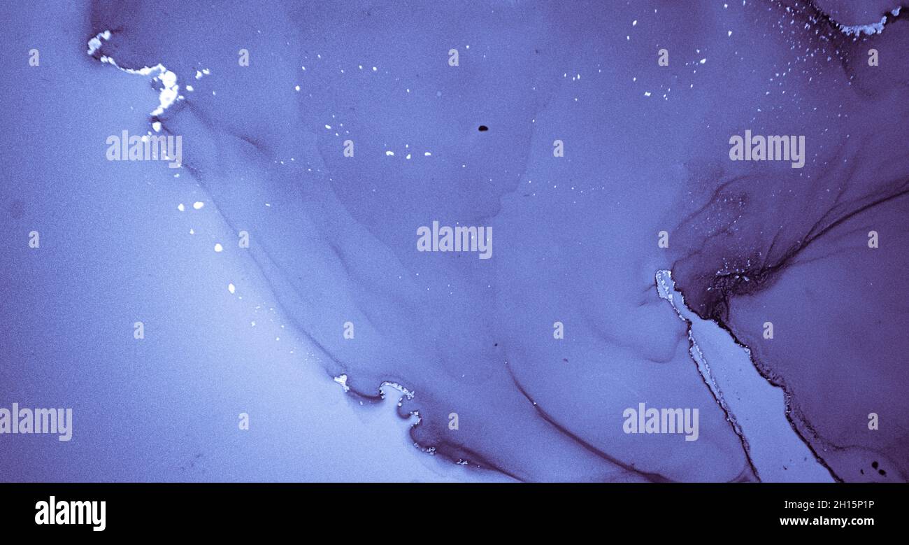 Ocean Ink Painting. Fluid Flow Background. Blue Stock Photo - Alamy