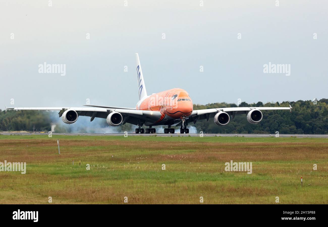 Narita, Japan. 16th Oct, 2021. The world's largest passenger plane ...