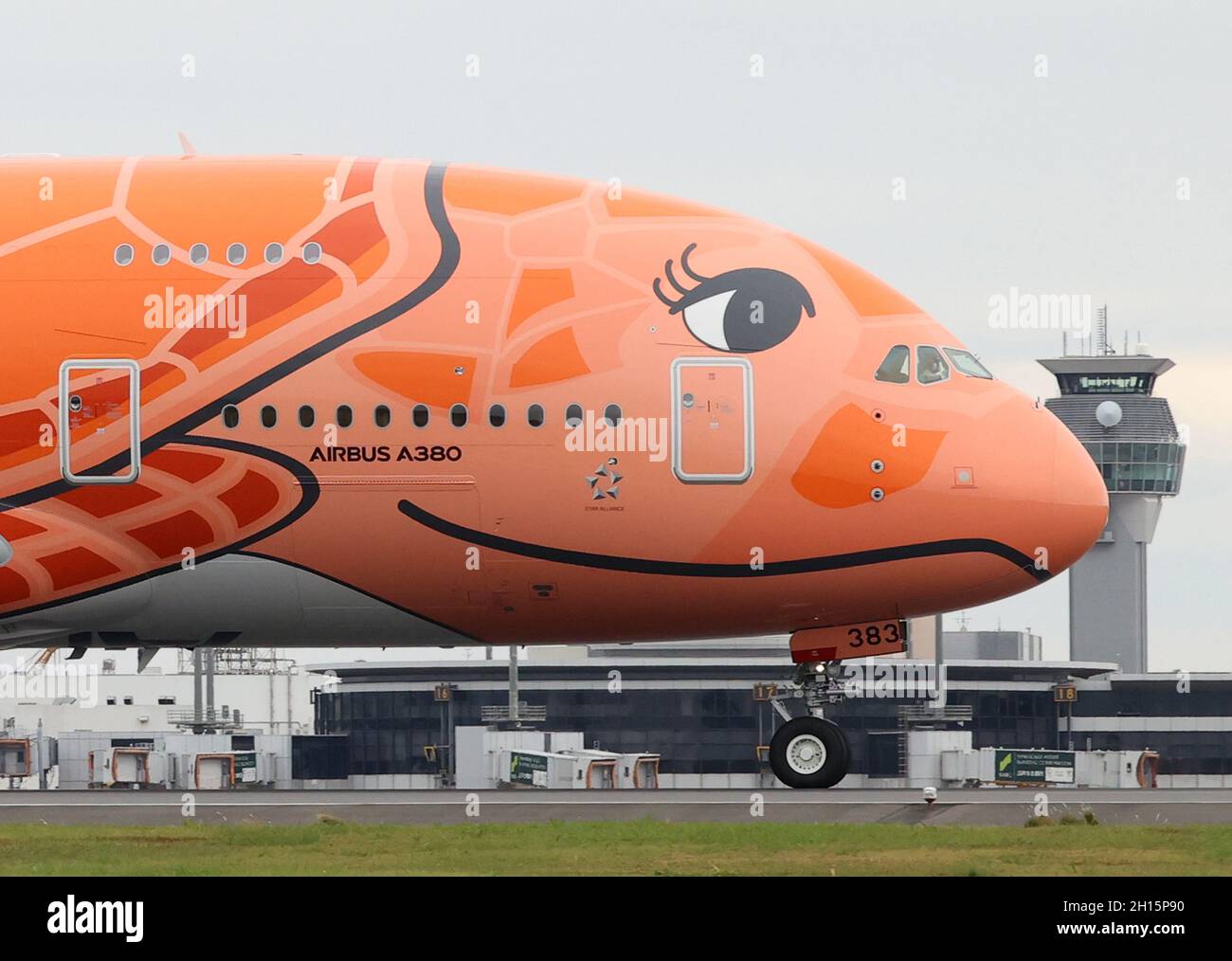 Narita, Japan. 16th Oct, 2021. The world's largest passenger plane ...