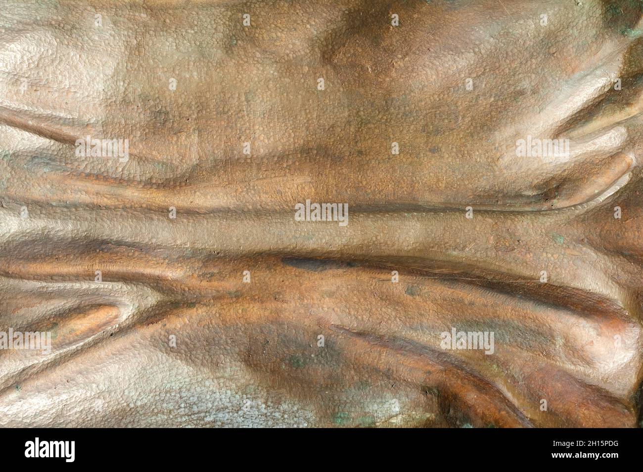 Close-up photo texture of copper or bronze statue material with ...