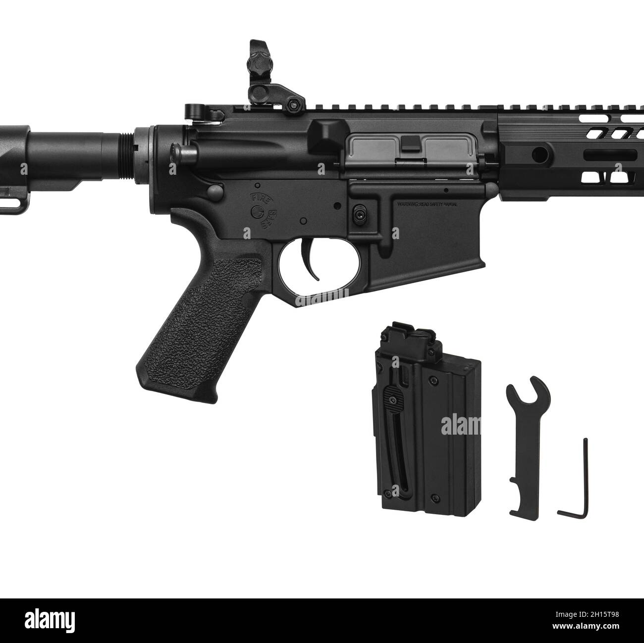 Modern automatic rifle isolated on white background. Weapons for police ...