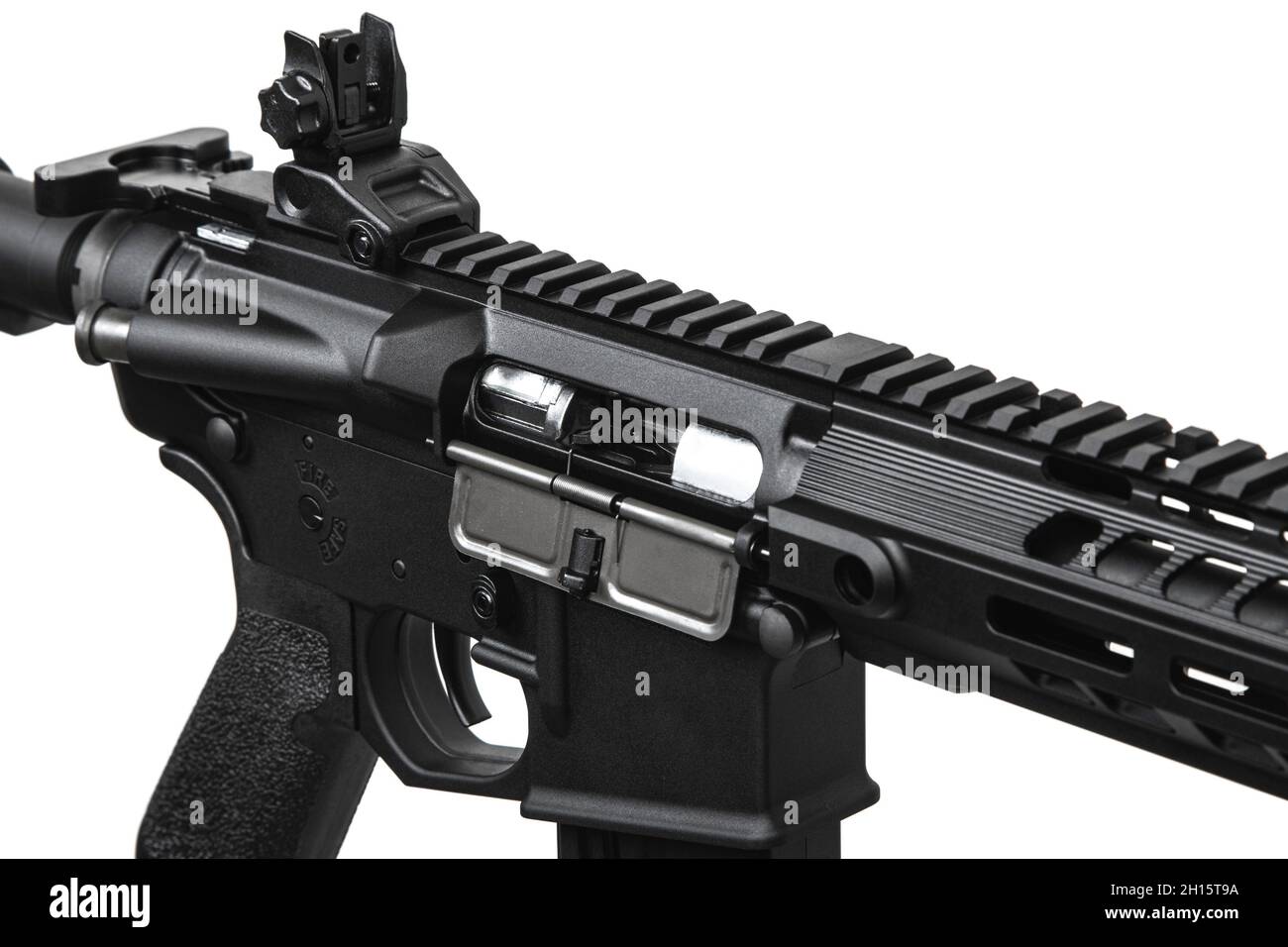 Modern automatic rifle isolated on white background. Weapons for police ...