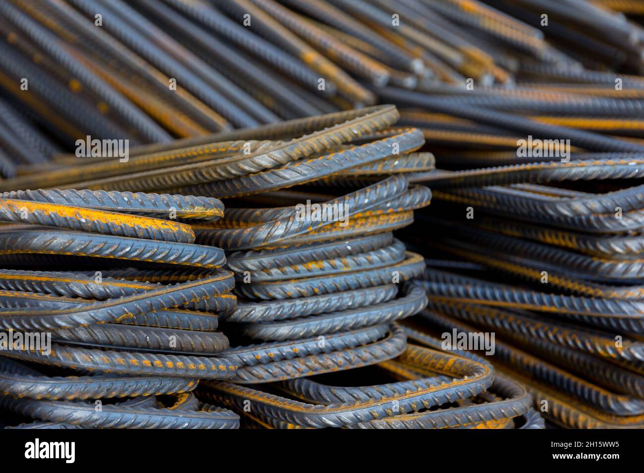 Steel Rebars for reinforced concrete. Steel reinforcement bar texture ...