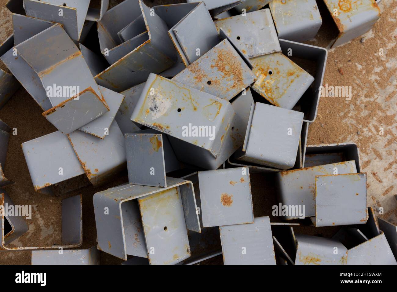 Background from steel parts. Metalworking. Preparation of parts for the ...