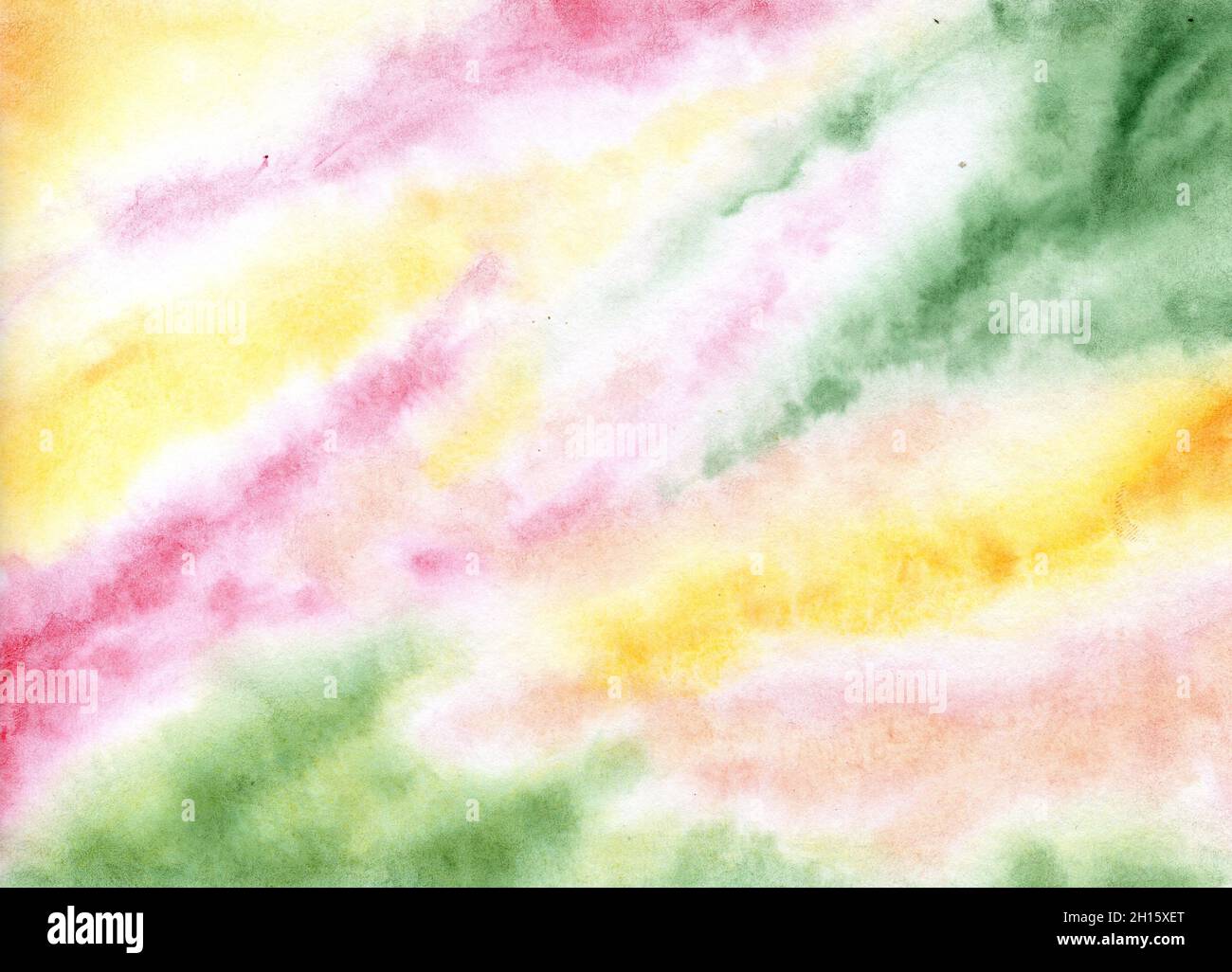 Watercolor painting Pink yellow green gradient background. Pastel ...