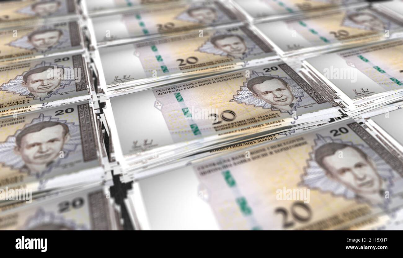 3D Illustration of 20 Bosnia Marka Money Banknote Stock Photo - Alamy
