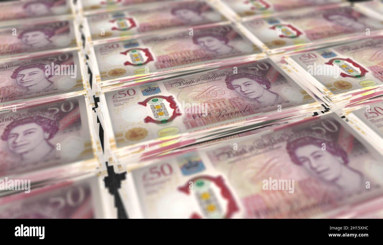 3D Illustration of 50 England Pounds Money Banknote Stock Photo - Alamy