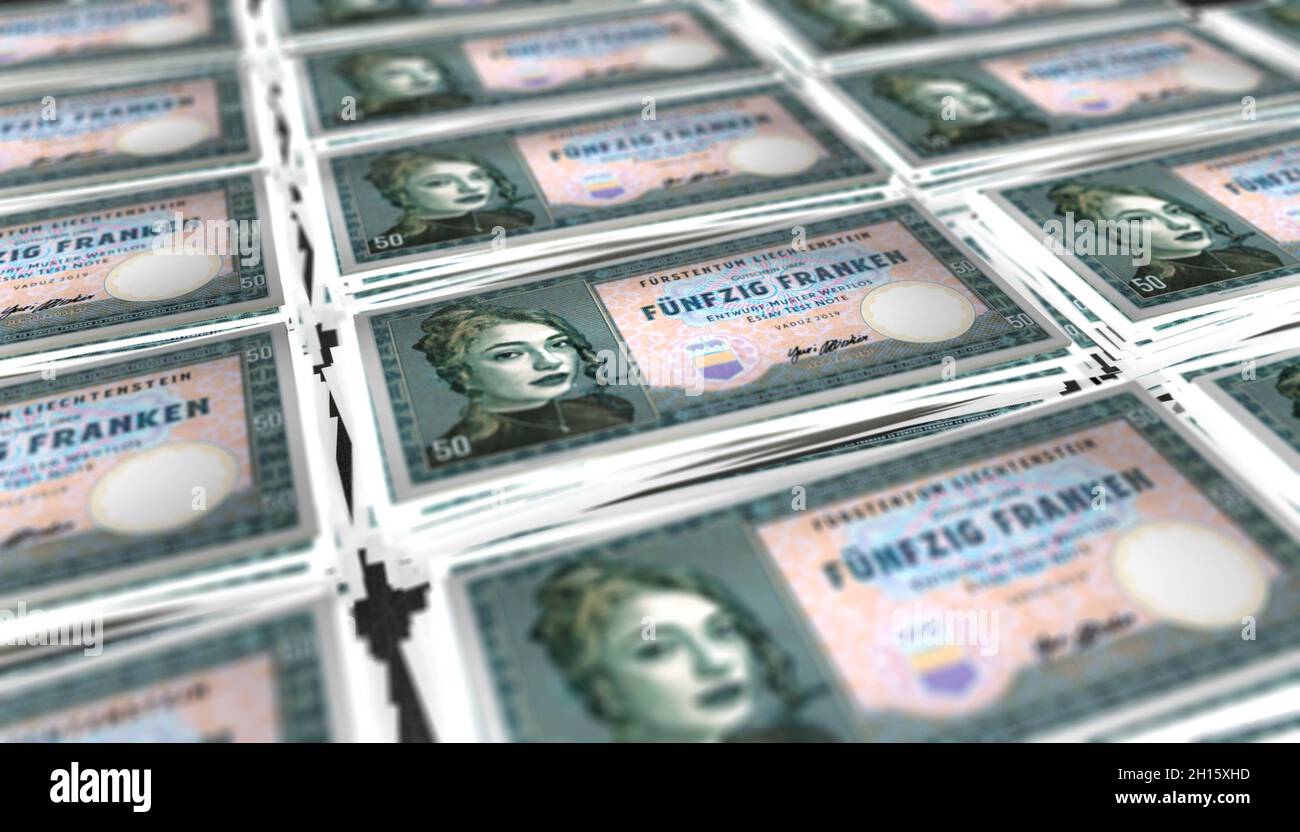 3D Illustration of 50 Liechtenstein Franken Money Banknote Stock Photo ...