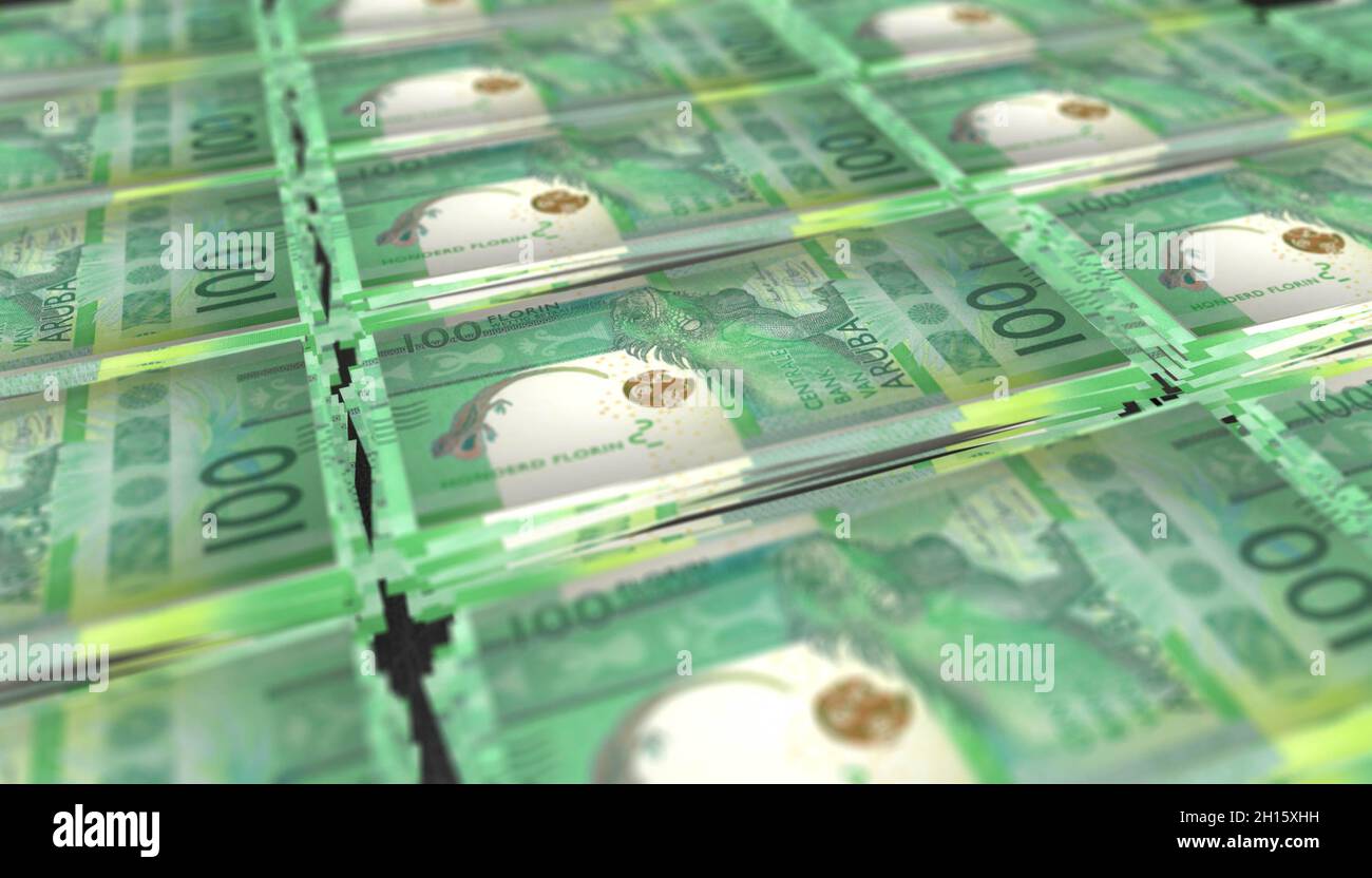 3D Illustration of 100 Aruba Florin Money Banknote Stock Photo - Alamy