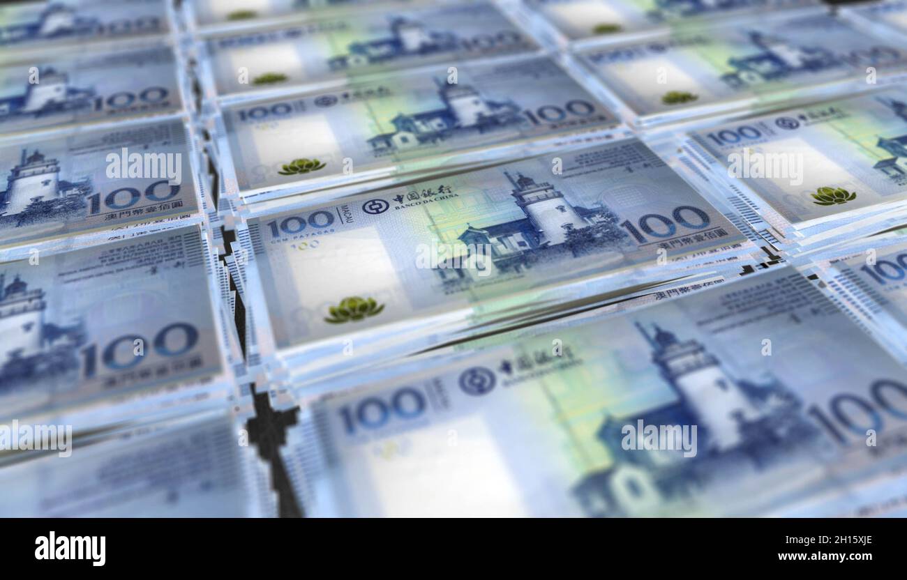 3D Illustration of 100 Macao Patacas Money Banknote Stock Photo - Alamy