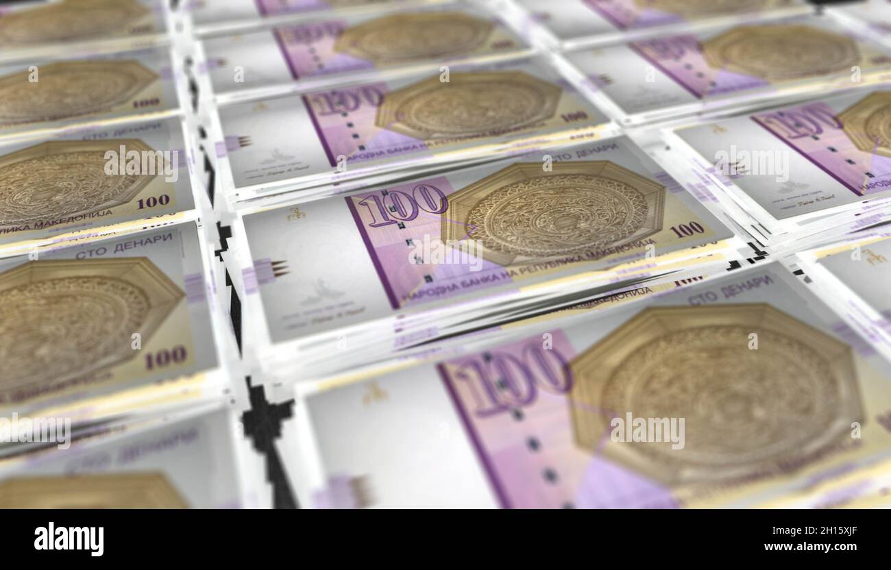 3D Illustration of 100 Macedonia Denari Money Banknote Stock Photo - Alamy