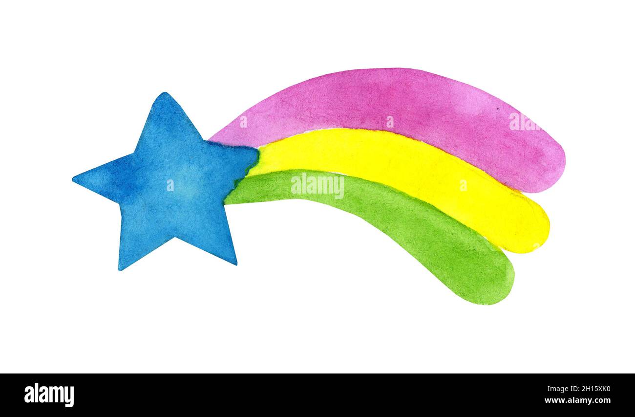 Watercolor illustration in doodle, flat, cartoon style. Color drawing ...