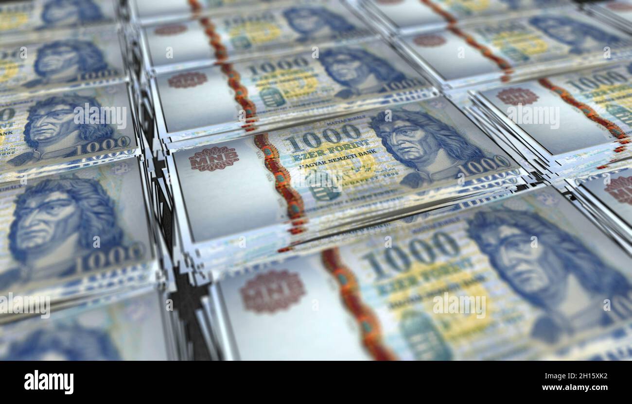 3D Illustration of 1000 Hungary Forint Money Banknote Stock Photo - Alamy
