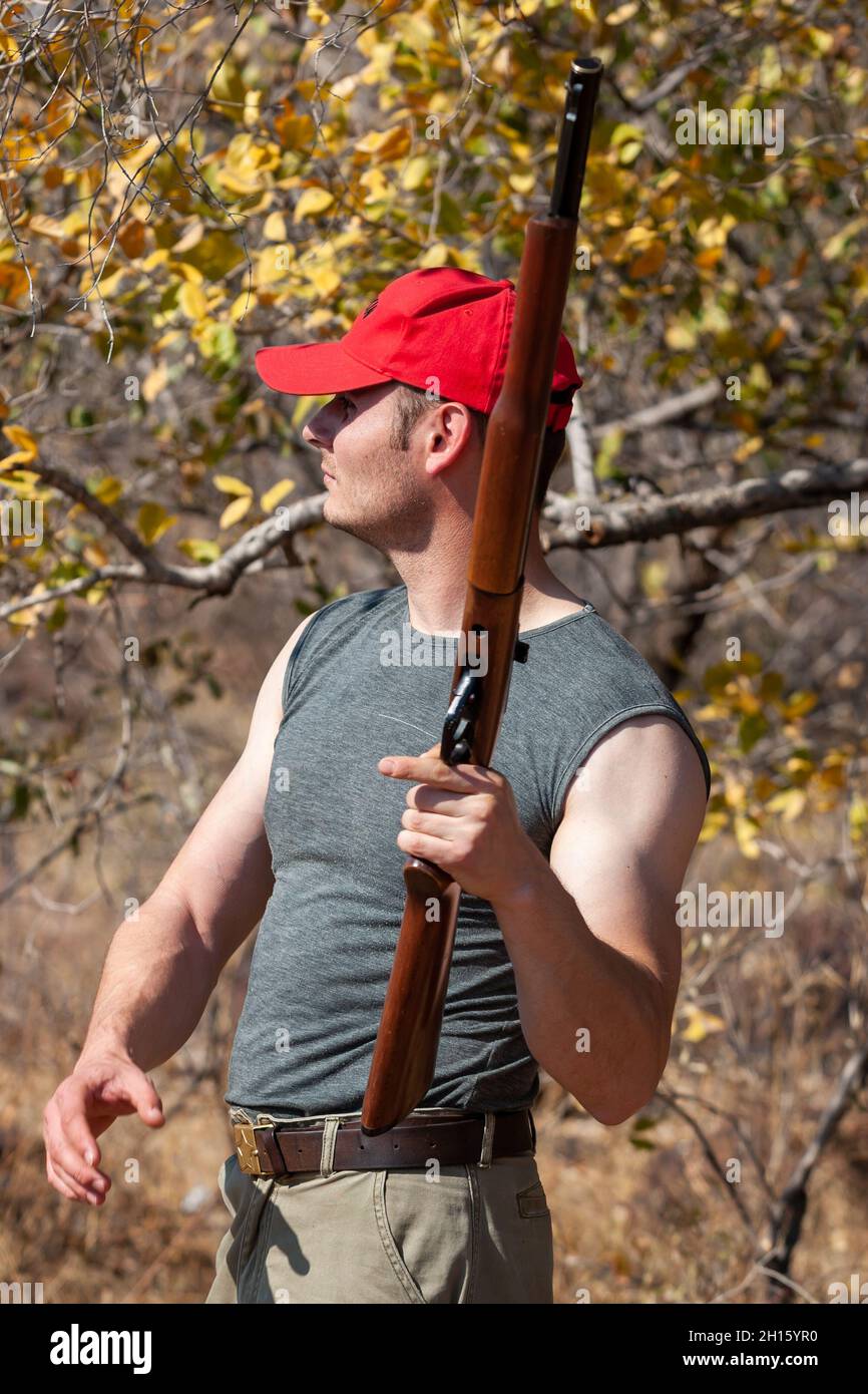 African hunter rifle hi-res stock photography and images - Alamy
