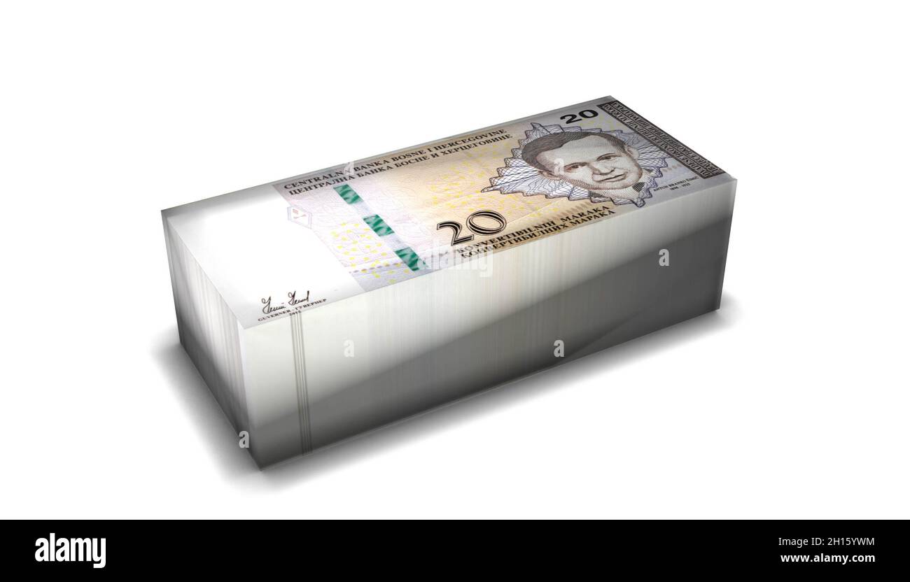 3D Illustration of 20 Bosnia Marka Money Stock Photo - Alamy