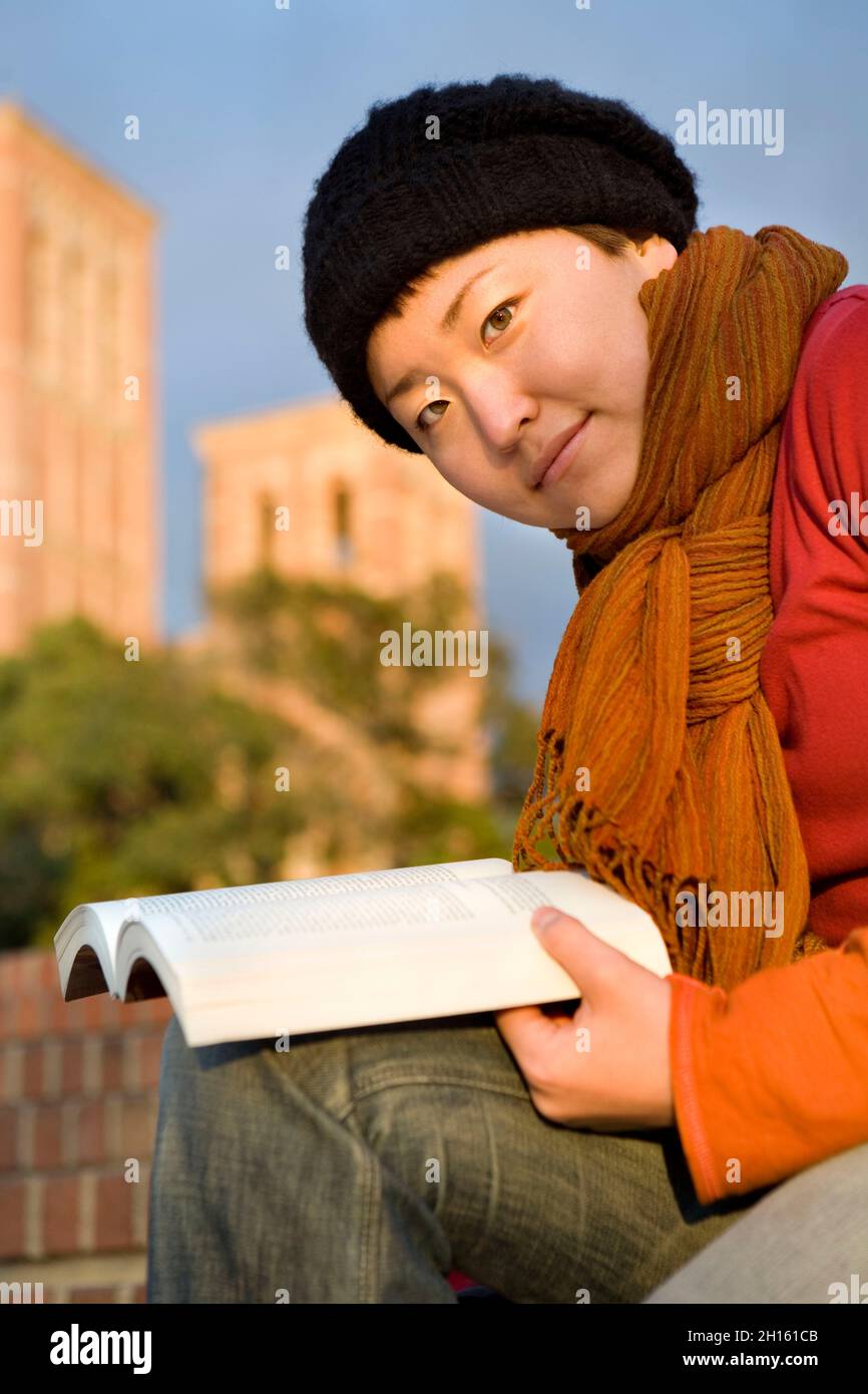 Young Woman Asian Student On Campus Mr Model Released Stock Photo Alamy