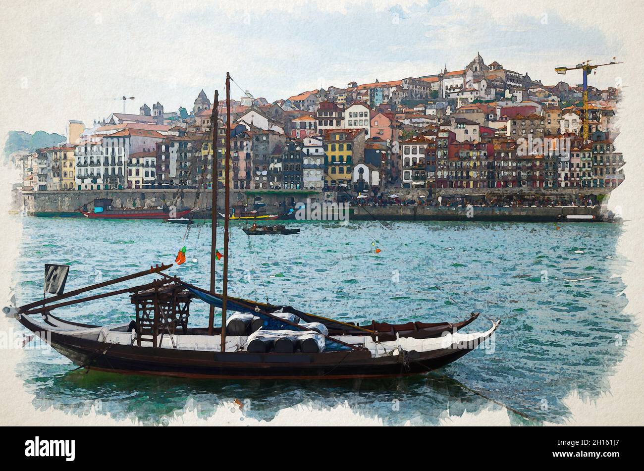 Porto river douro drawing hi-res stock photography and images - Alamy