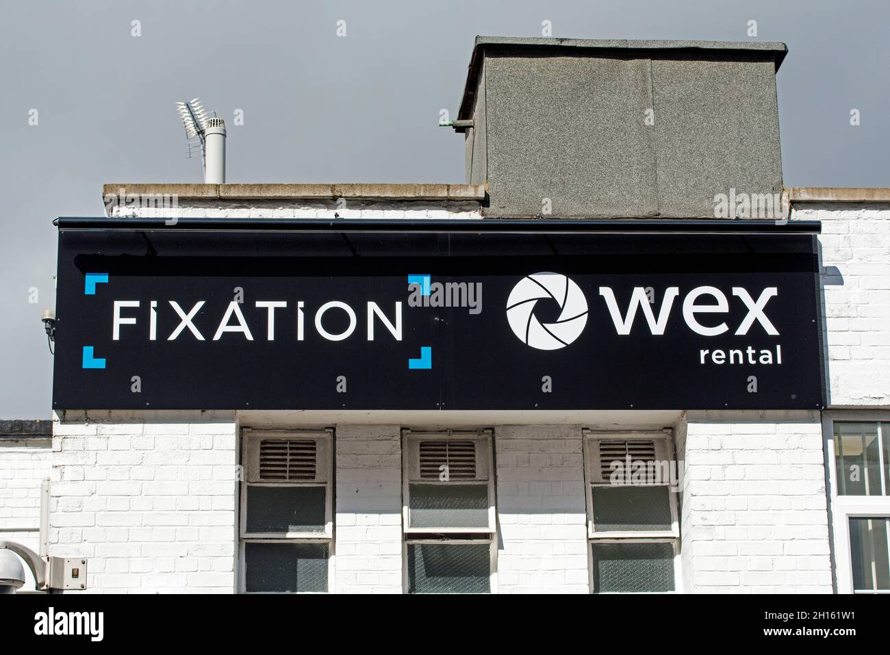 Fixation and Wex Rental sign on building. Camera repairs workshop and ...