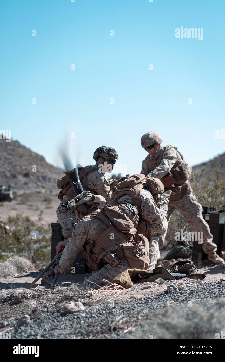 U.S. Marines with 1st Battalion, 3d Marines, 3d Marine Division, fire ...