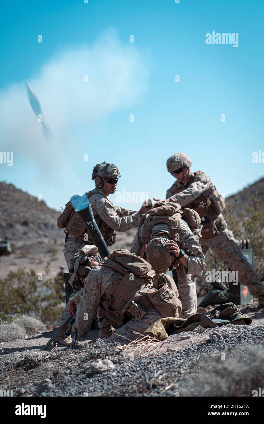 U.S. Marines with 1st Battalion, 3d Marines, 3d Marine Division, fire ...