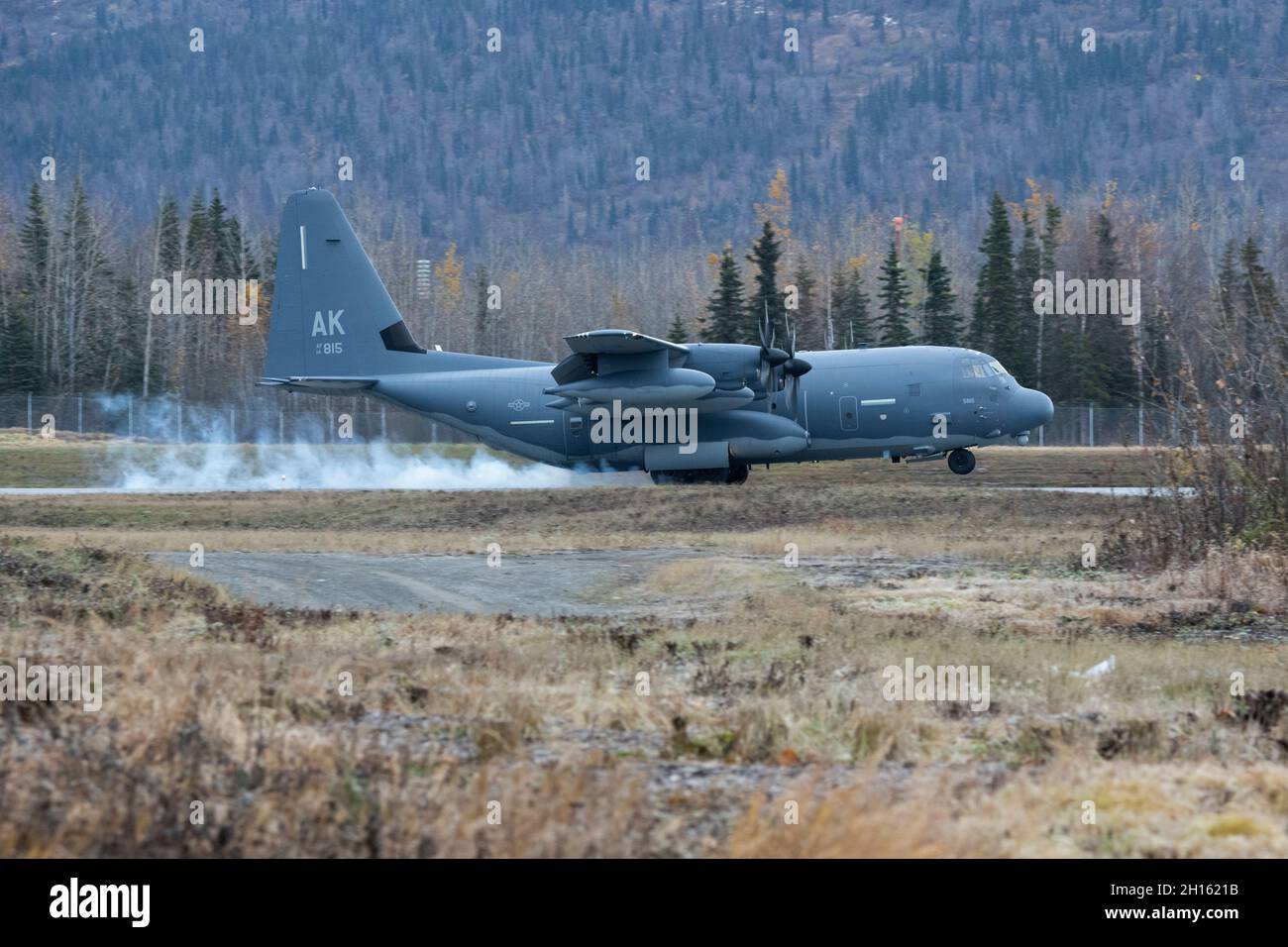 An Alaska Air National Guard HC-130J Combat King II operated by aircrew ...