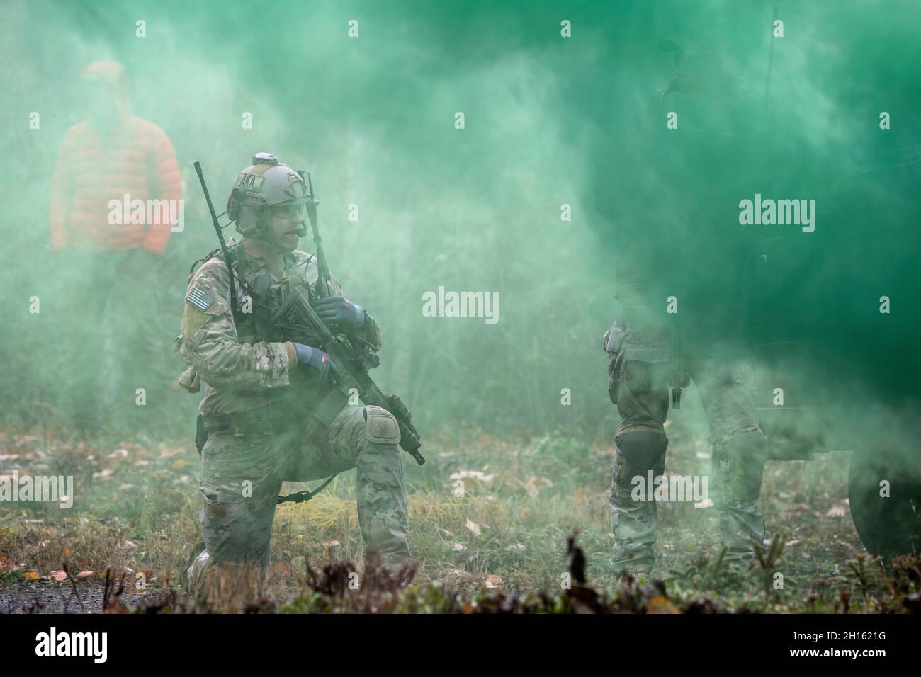 An Alaska Air National Guard combat rescue officer assigned to the ...