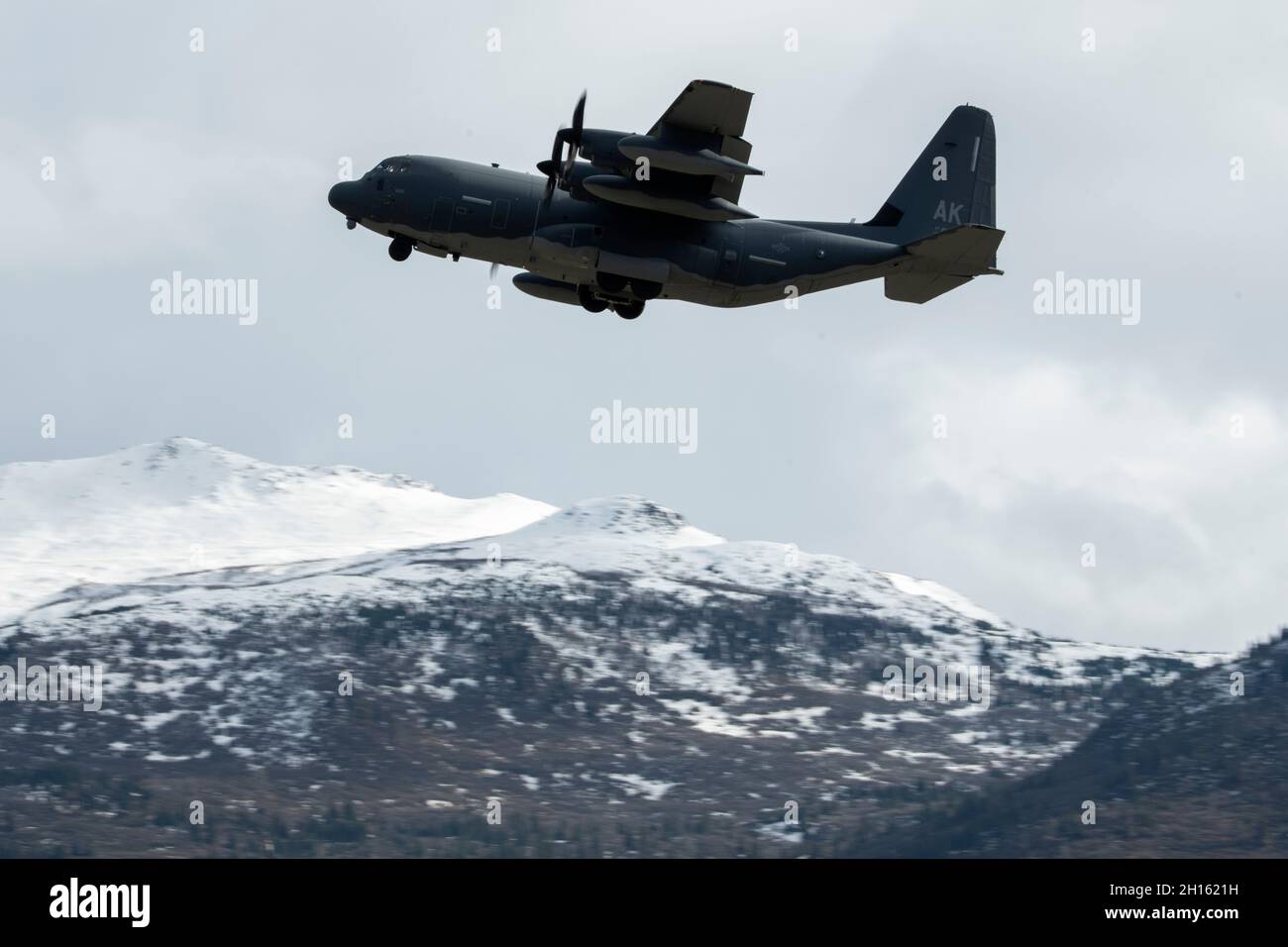 An Alaska Air National Guard HC-130J Combat King II operated by aircrew ...