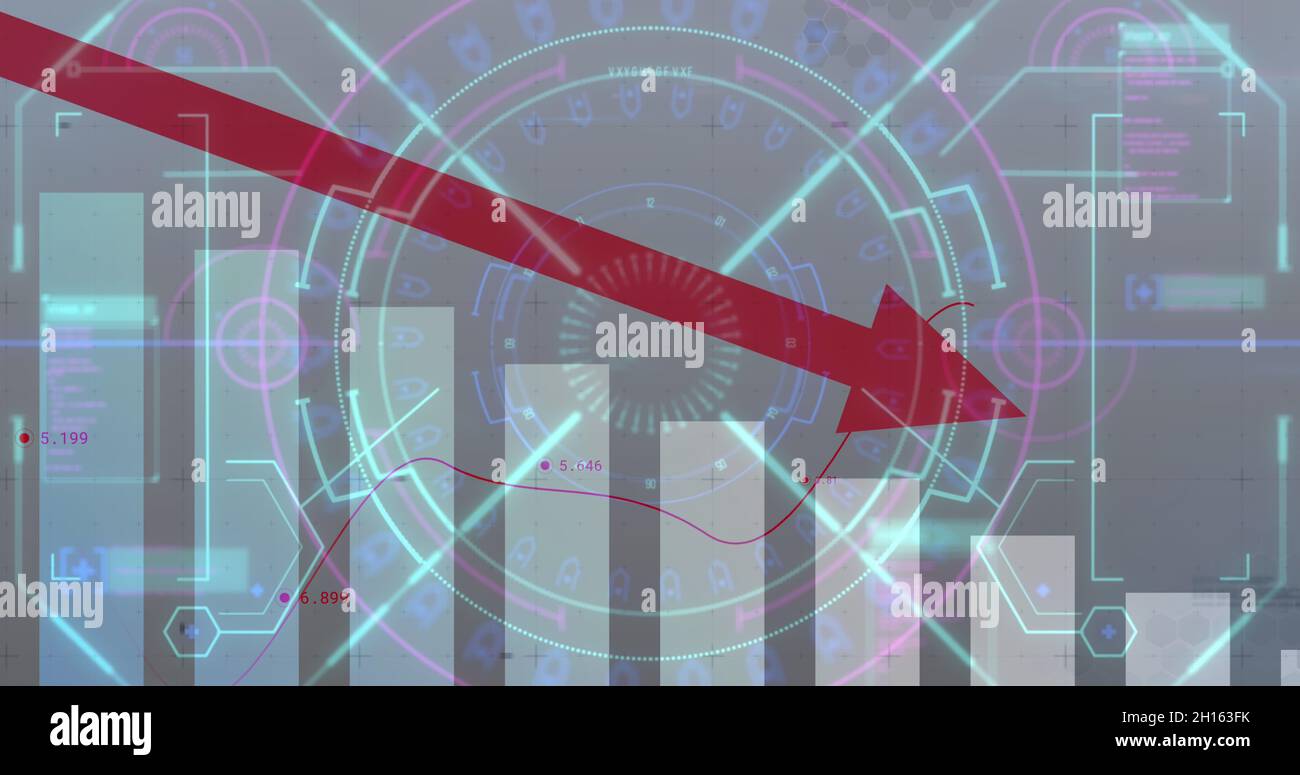 Image of scope scanning and financial data processing with arrow ...