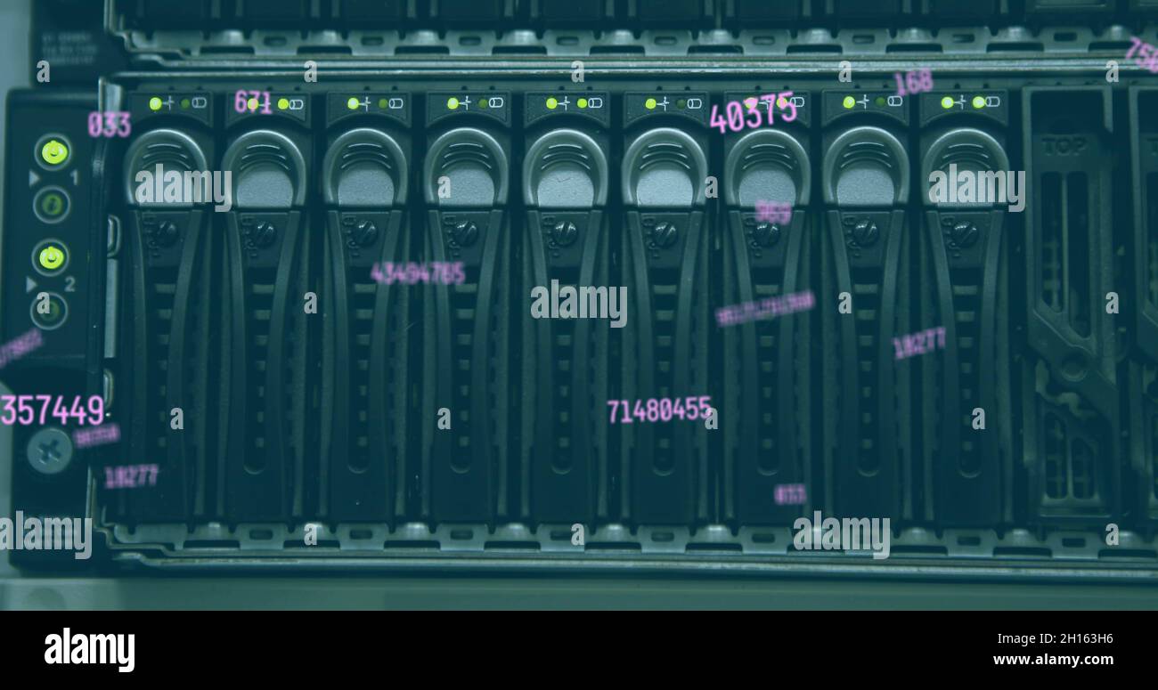 Image of numbers changing over computer server Stock Photo - Alamy