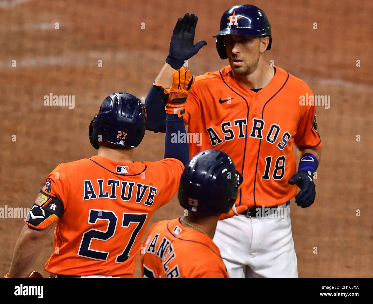 Houston, United States. 16th Oct, 2021. Houston Astros catcher Jason ...