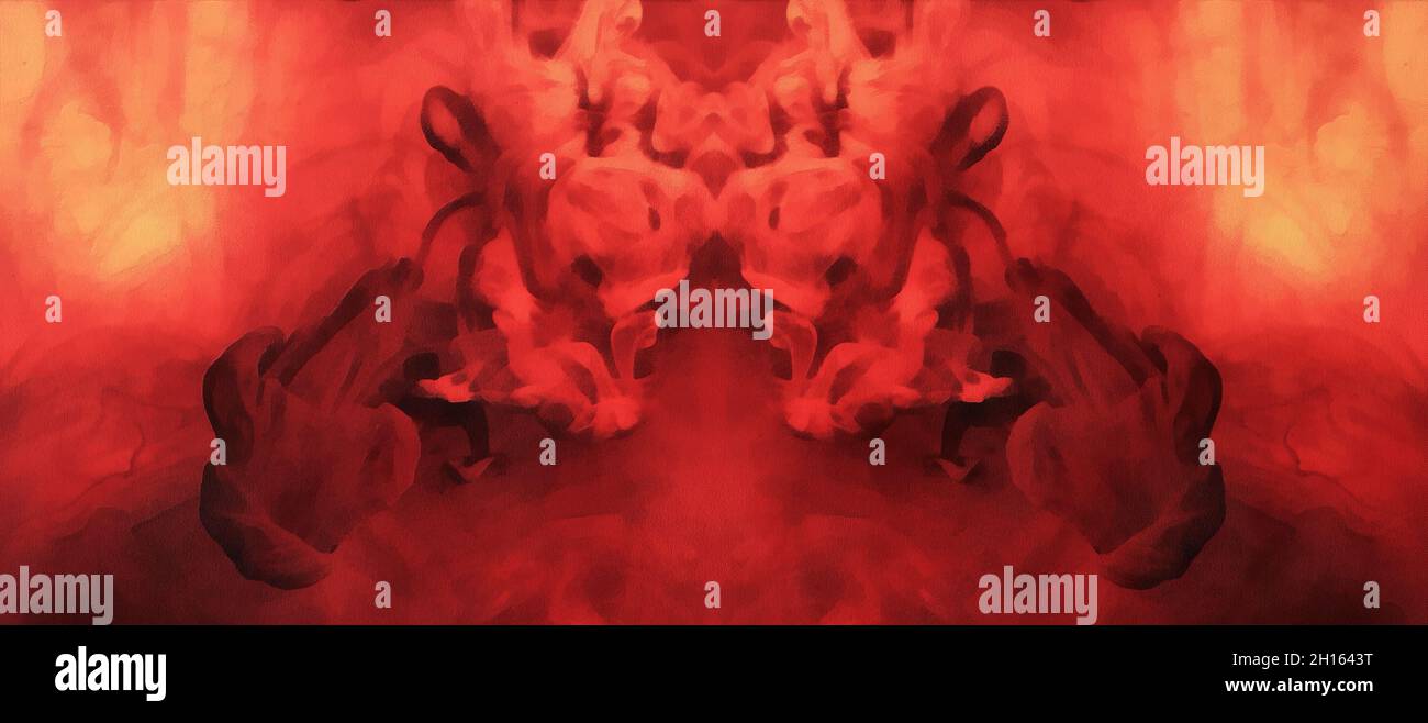 Abstract ink cloud. Red background Stock Photo - Alamy