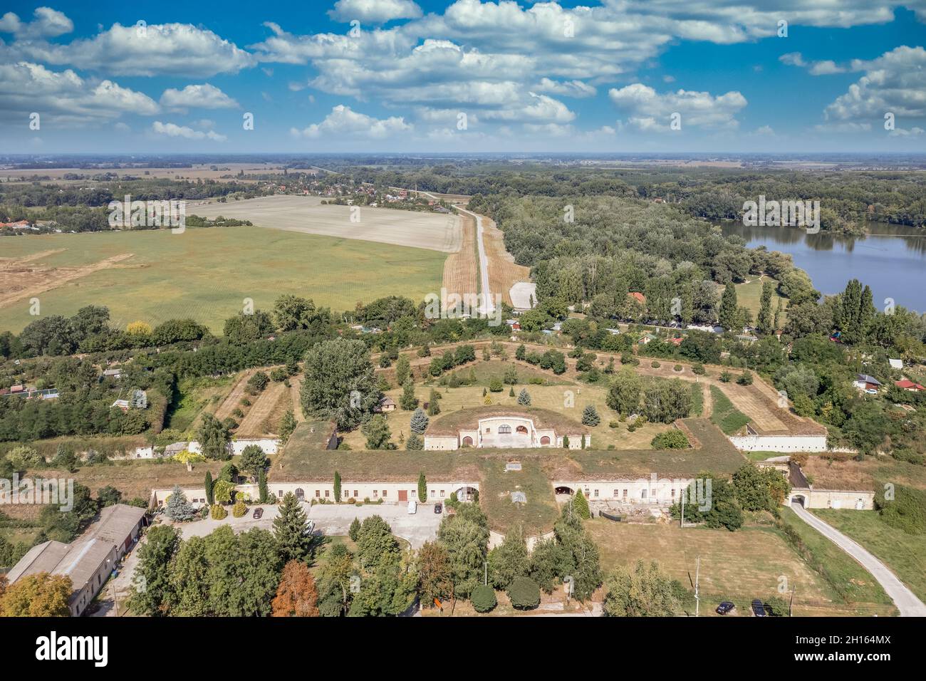 Aerial view of the fortifications surrounding Komarno Slovakia the ...